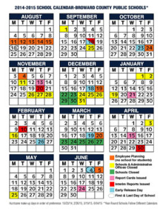 2014-2015 School Calendar - Broward County Public Schools - The ...